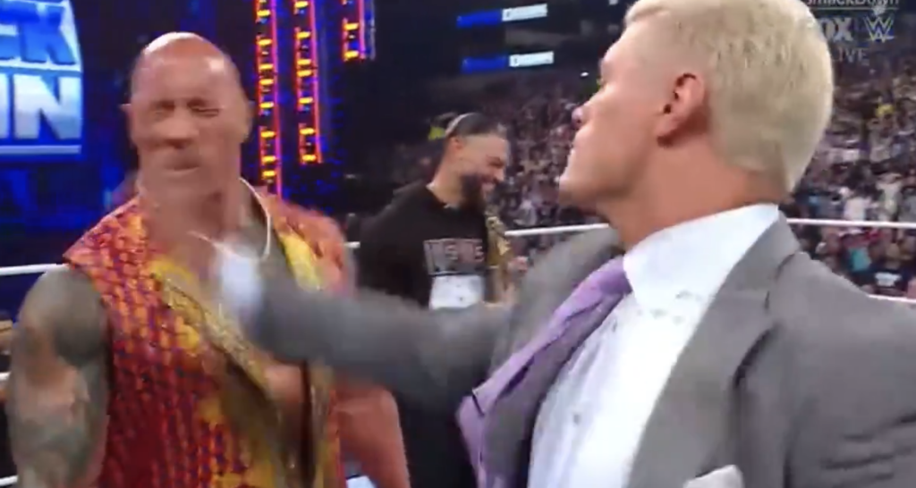 Cody Rhodes Slaps The Rock On WWE SmackDown, Major WrestleMania Match ...